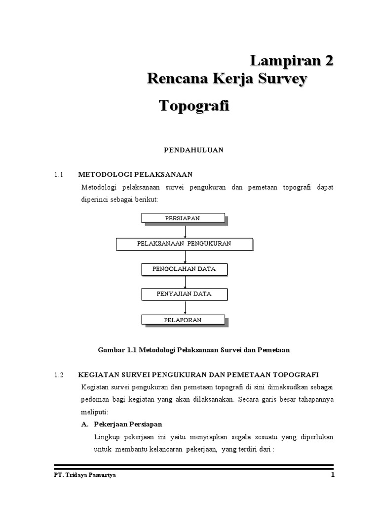 Lampiran 2 Rencana Kerja Survey Topografi | PDF
