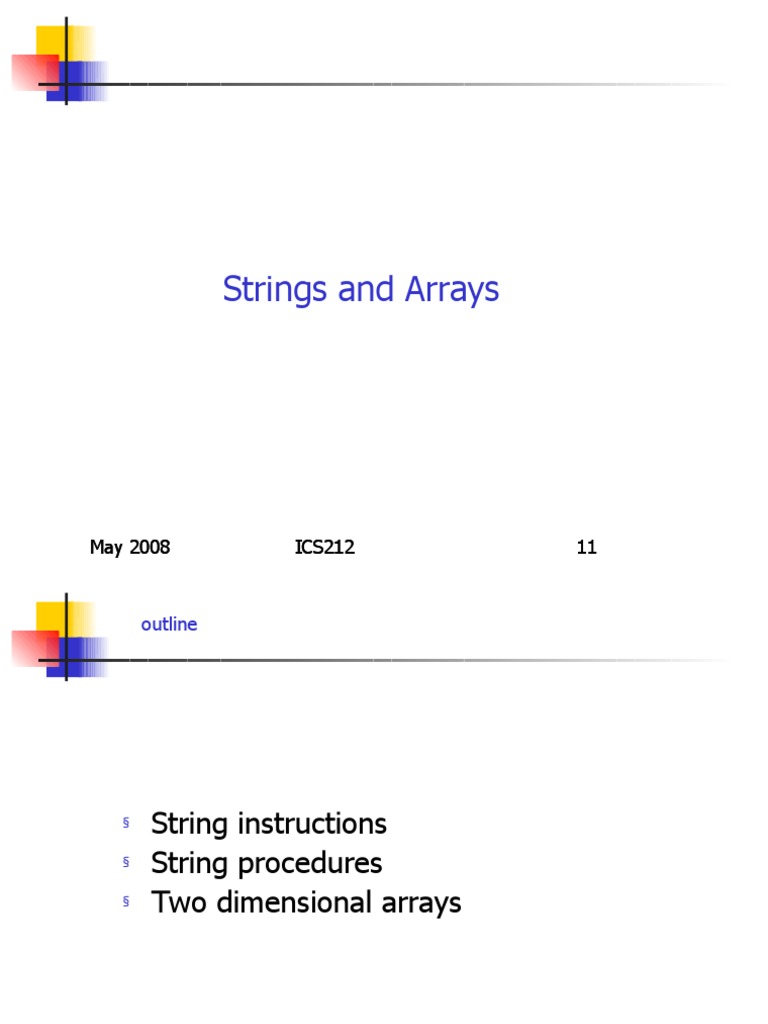 Strings And Arrays Pdf String Computer Science Array Data Structure