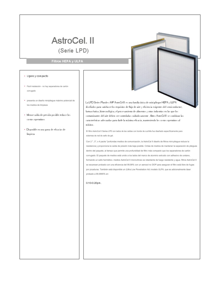 AstroCel II.en.es | PDF | Filtración | Sector secundario de la economía