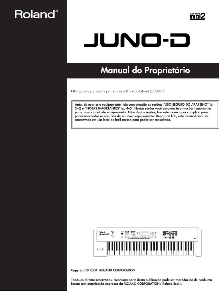 Manual JUNO D Roland | PDF