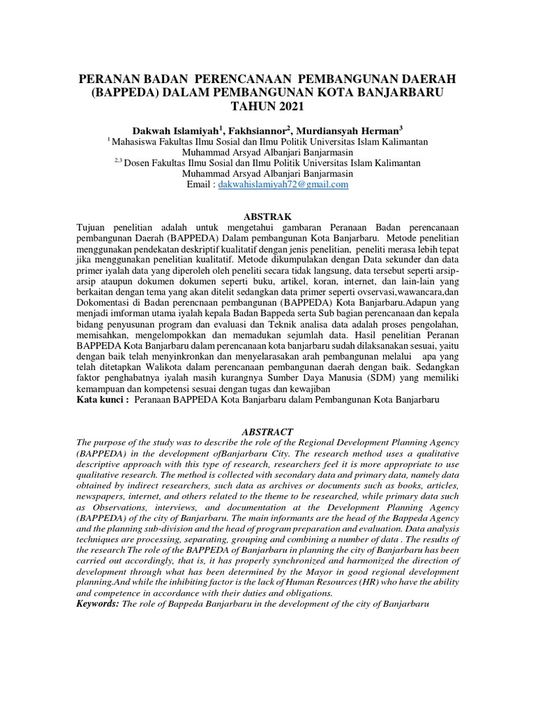 Jurnal Bappeda 1 | PDF | Bisnis