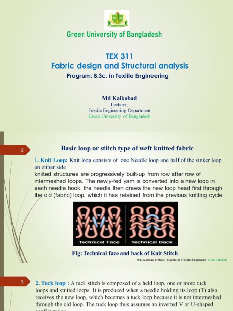Knitted Fabric Structural Analysis | PDF
