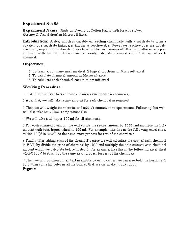 Experiment 05 Application of Computer in Textile Lab | PDF