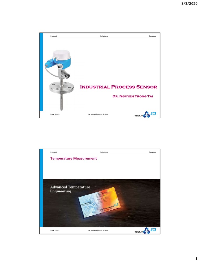 Temperature Sensor Pdf Thermocouple Chemistry