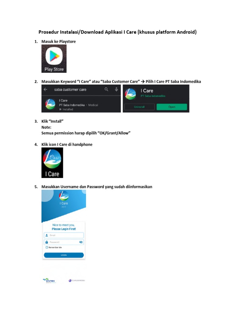 Prosedur Download I Care | PDF