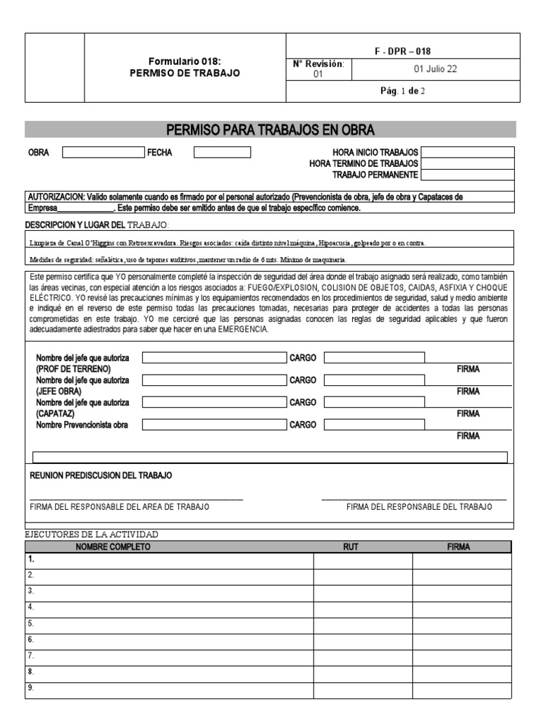 Permiso de Trabajo | PDF