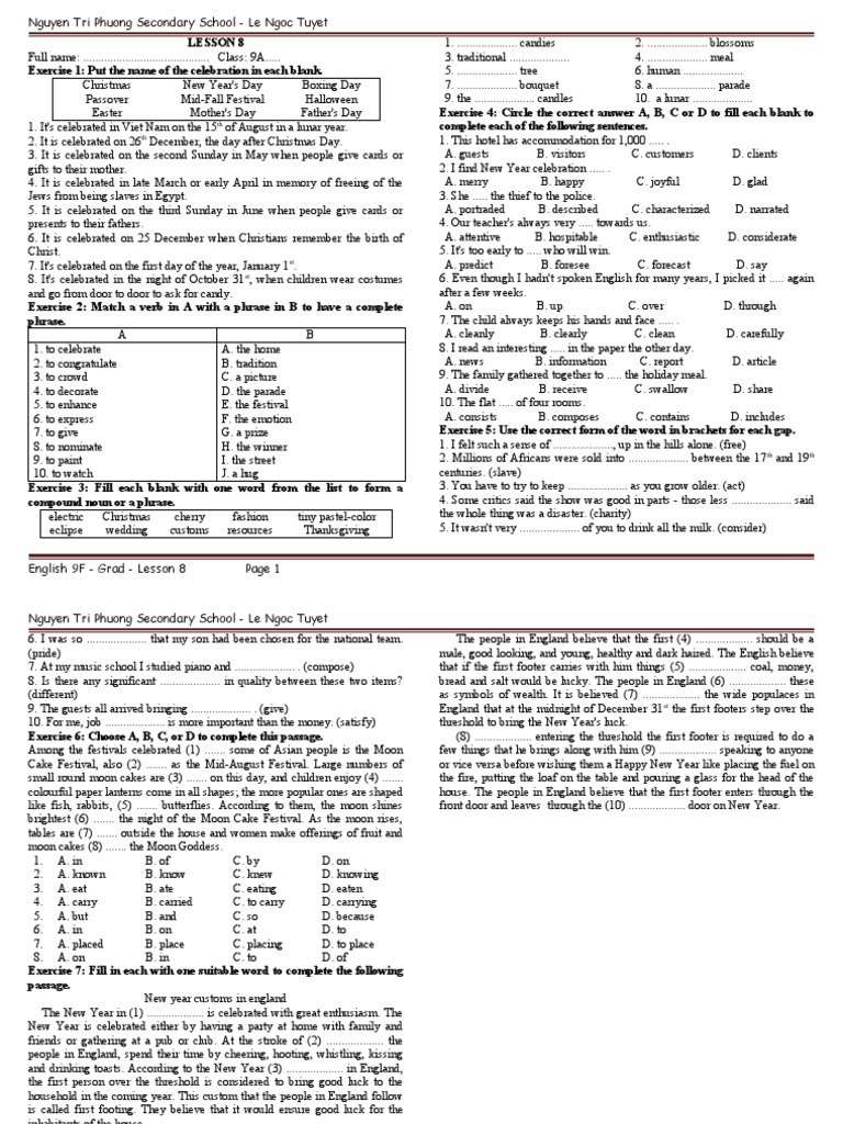 E9F Grad Lesson 8 | PDF | Christmas | Easter
