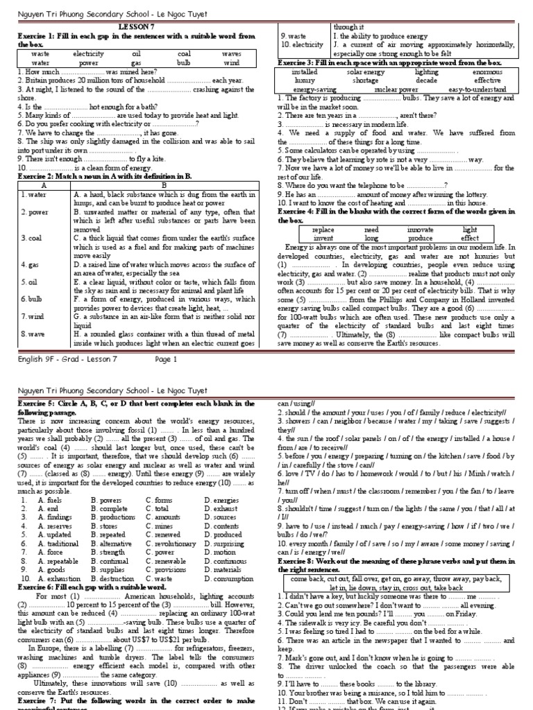 E9F Grad Lesson 7 | Download Free PDF | Water | Energy Conservation
