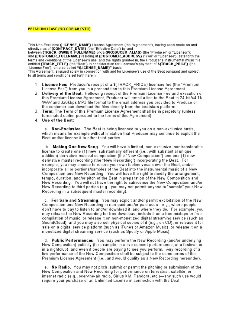 PREMIUM LEASE Template by Antian Rose | PDF | Royalty Payment | Breach ...