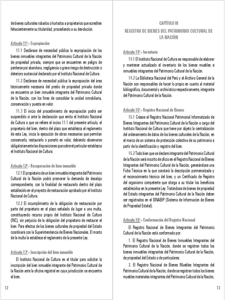 00 Ley - 28296 Patrimonio - Cultural - Resalt 7 9 | PDF | Propiedad | Patrimonio cultural