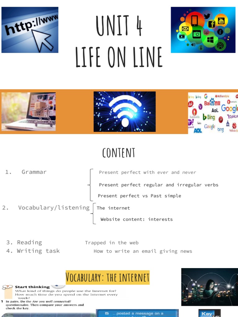 Unit 4 - Life On Line | PDF | Perfect (Grammar) | Languages