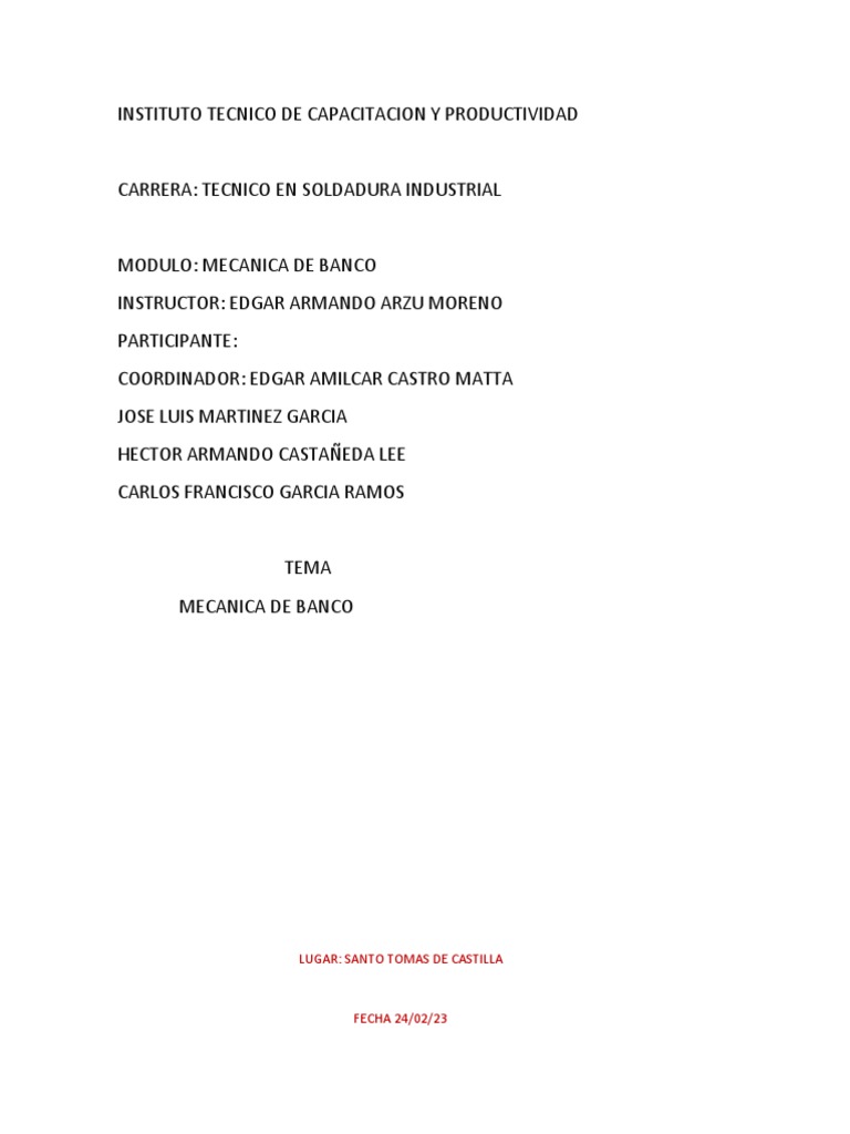Trabajo de Mecanica D Banco | PDF | Elasticidad (Física) | Plasticidad ... Trabajo de Mecanica D Banco | PDF | Elasticidad (Física) | Plasticidad ...