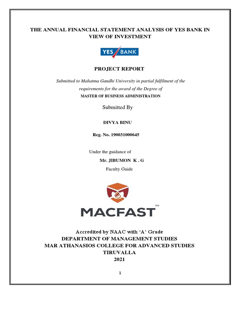 Yes Bank Project | Download Free PDF | Banks | Loans