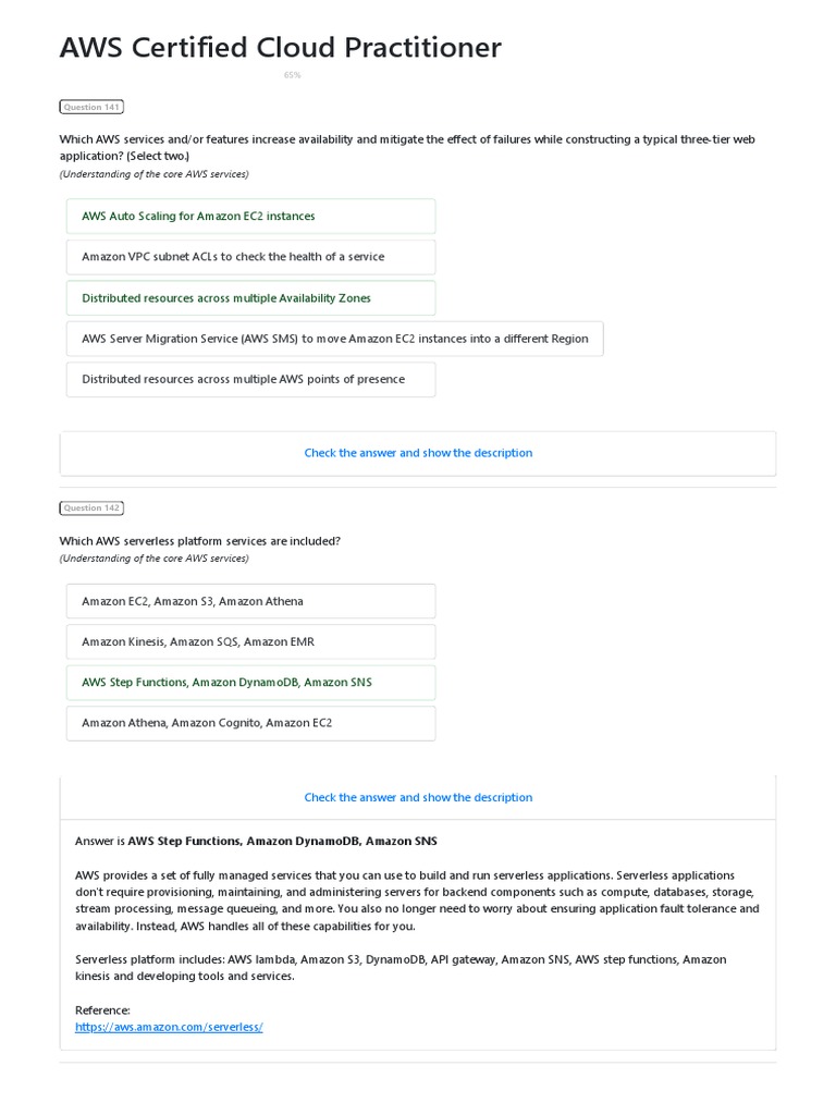 Examen de AWS Certified Cloud Practitioner - PAG13 | PDF | Amazon Web Services | Cloud Computing