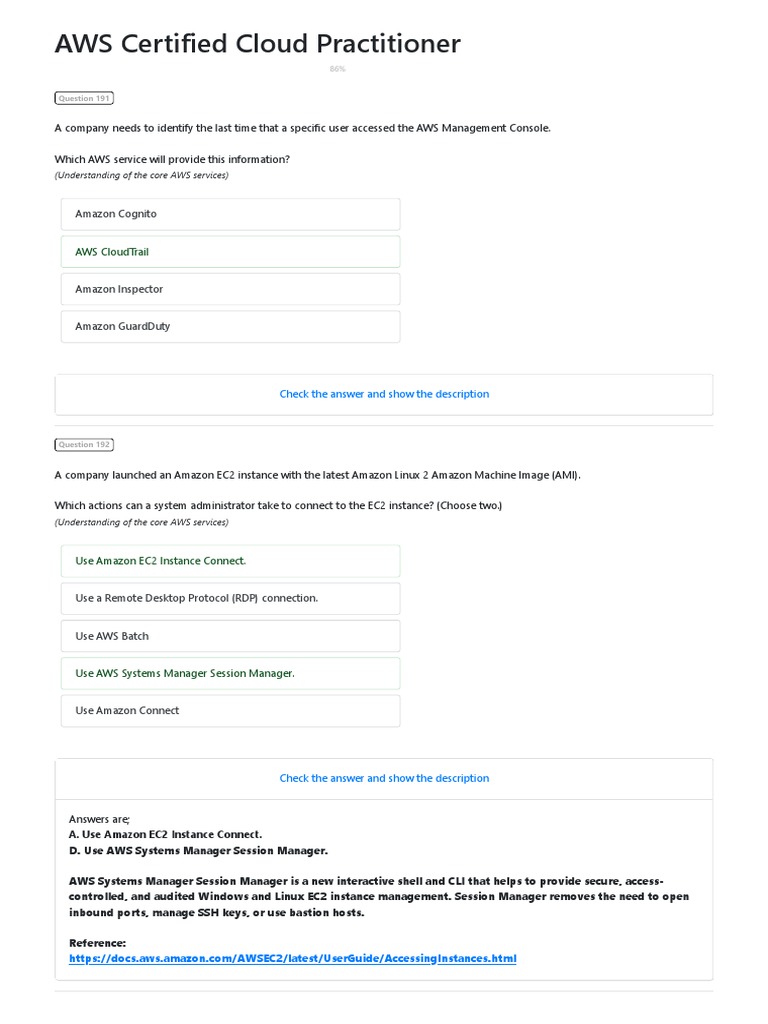 Examen de AWS Certified Cloud Practitioner - PAG18 | PDF | Amazon Web ...