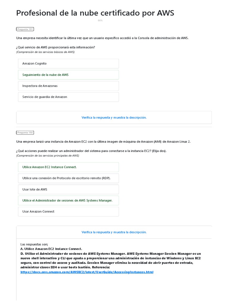 Examen de AWS Certified Cloud Practitioner - PAG19 | PDF | Computación en la nube | Redes de ...