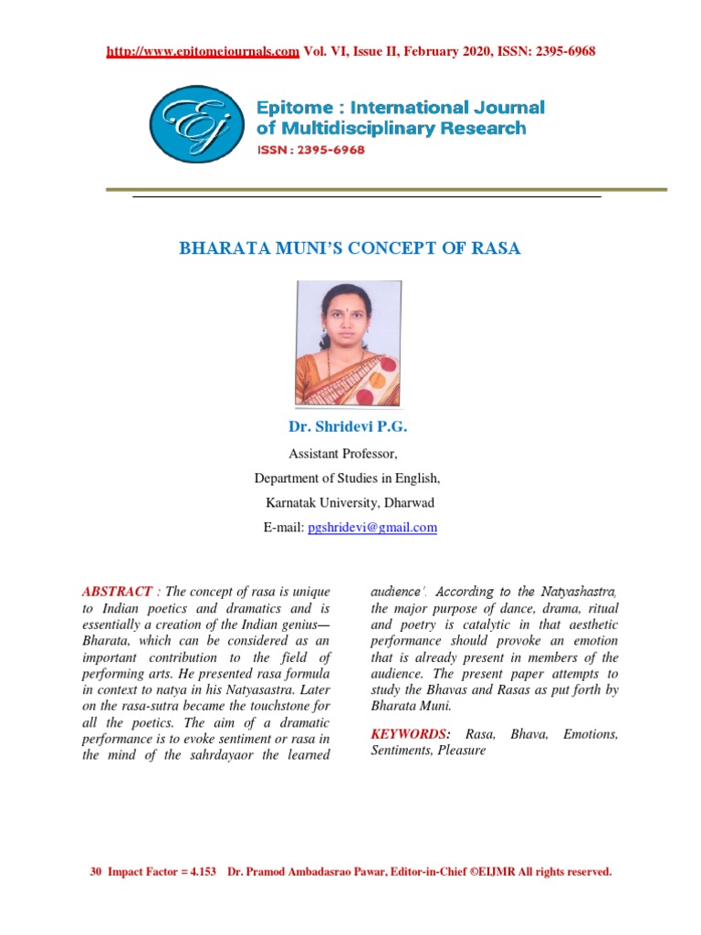 Bharata Muni's Rasa Theory Explained | PDF | Art | Poetry