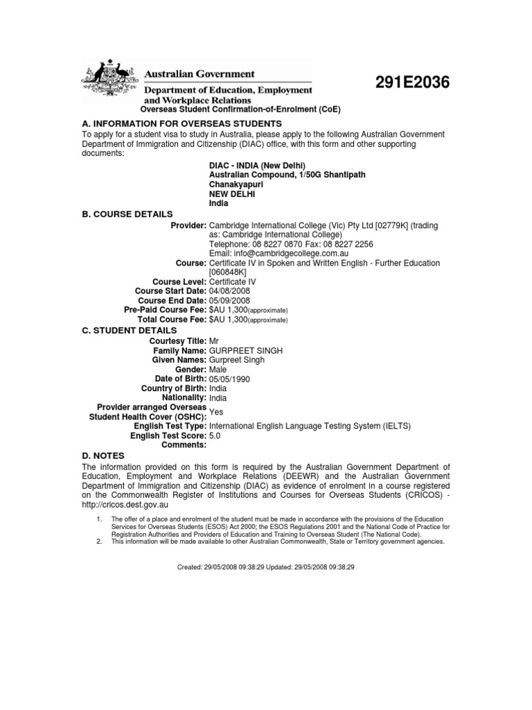 Coe Certificate SINGH Gurpreet | International English Language Testing ...