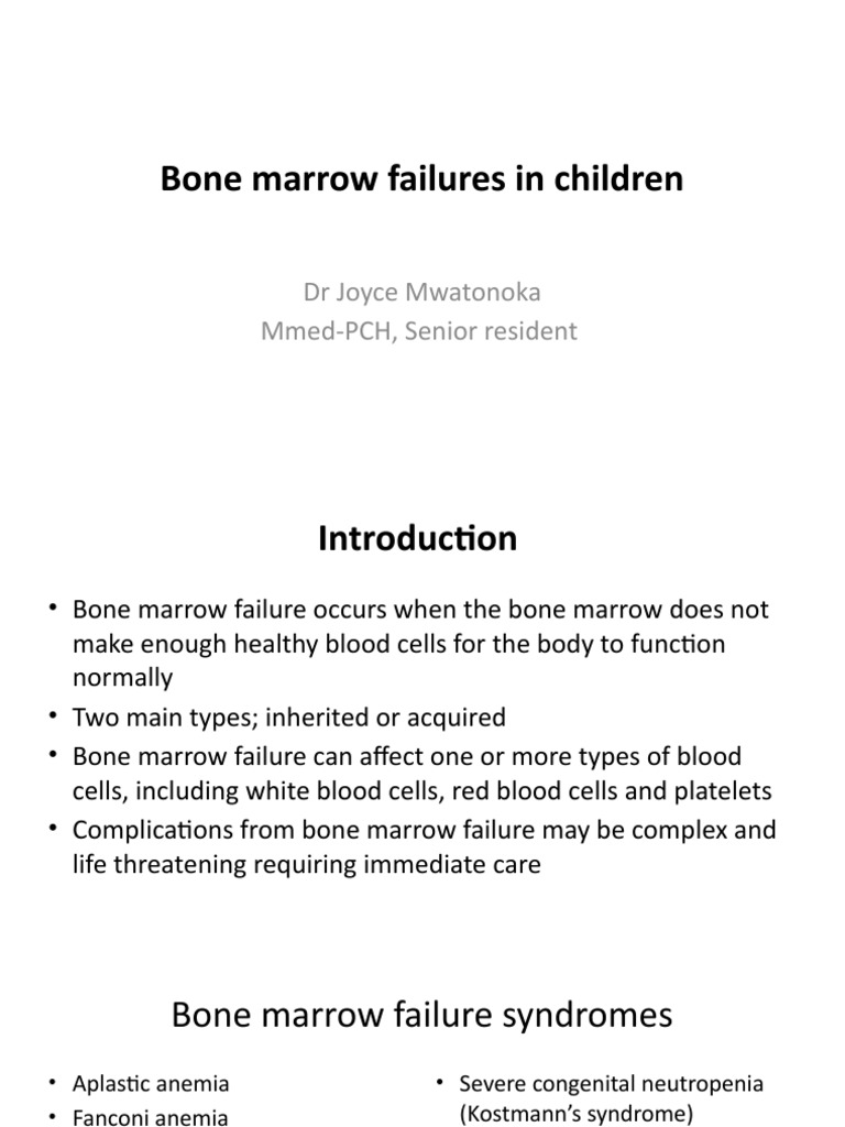 07.bone Marrow Failures in Children | PDF | Anemia | Tissue (Biology)