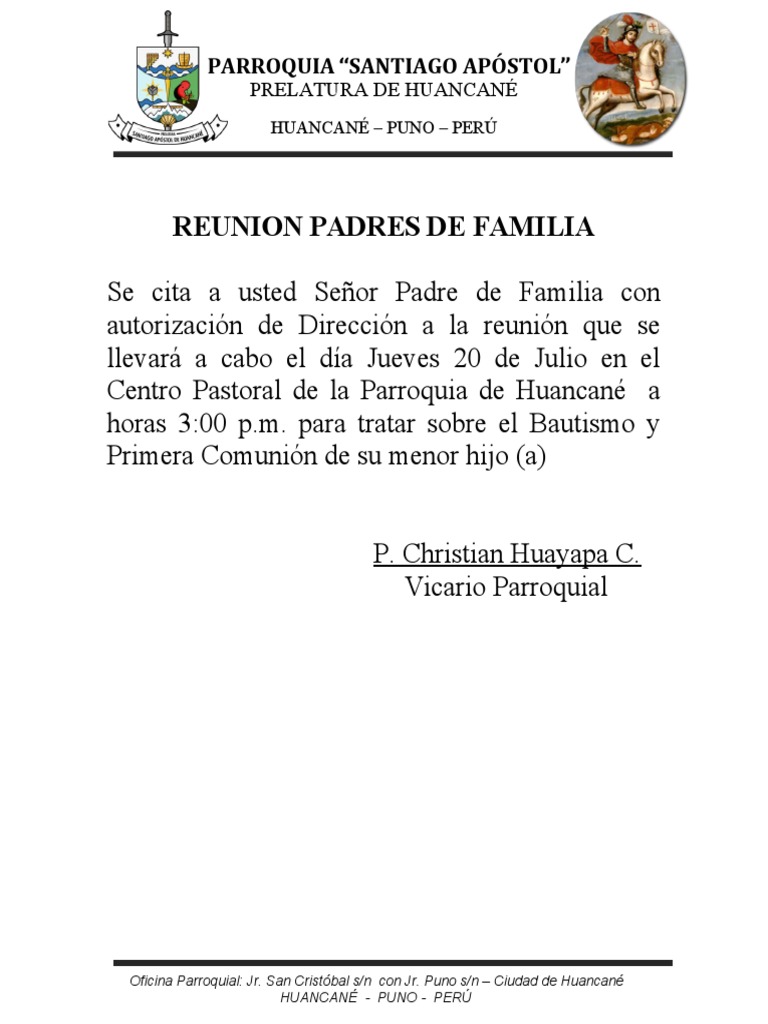 Reunion Padres de Familia | PDF
