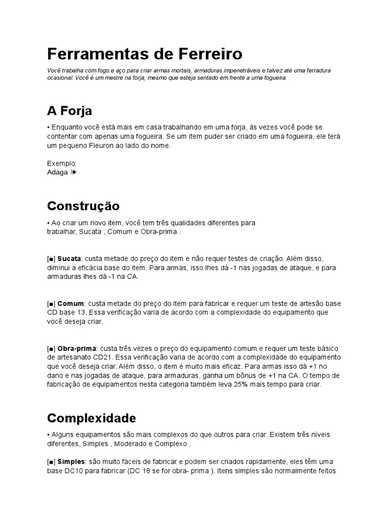 Guia de Forja DND 5e | PDF | Aço | Dragão