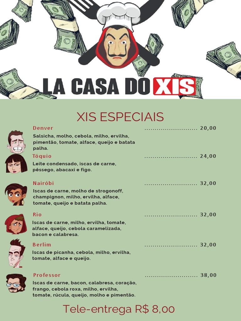 Cardápio da Casa do Xis | PDF | Produtos de origem animal | Culináriar