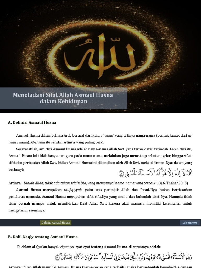 Memahami Asmaul Husna dan Maknanya | PDF