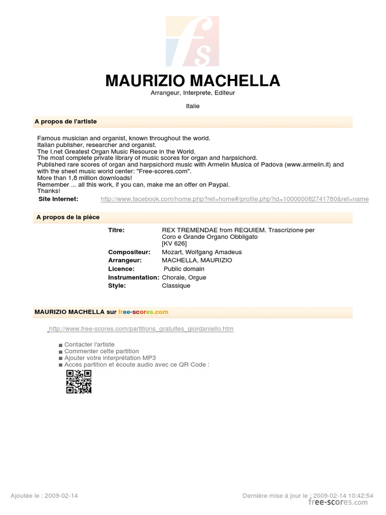 (Free Scores - Com) - Mozart Wolfgang Amadeus Rex Tremendae From ...