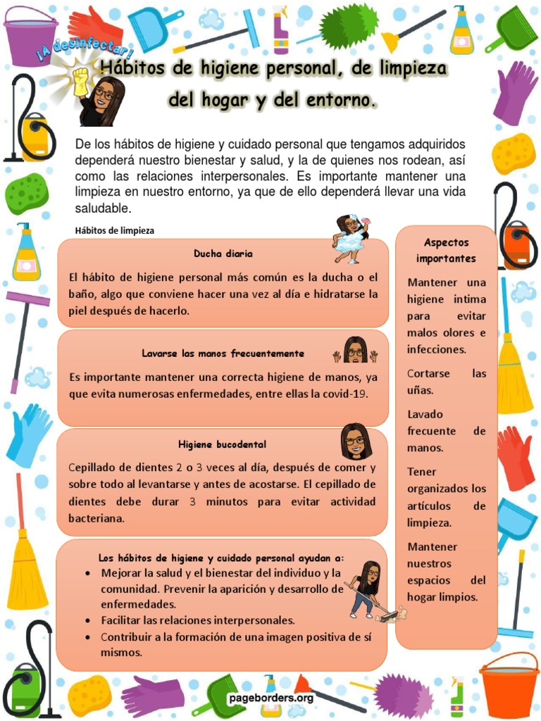 Hábitos de Higiene Personal Personal de Limpieza Del Hogar y Del Entorno | PDF