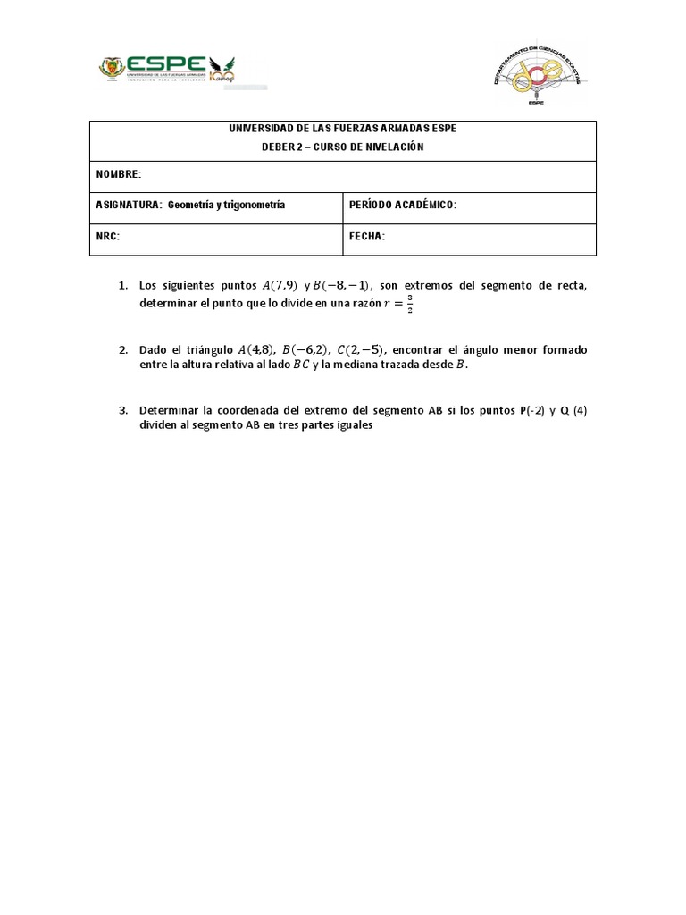 Deber 2 | PDF | Ciencia y matemáticas