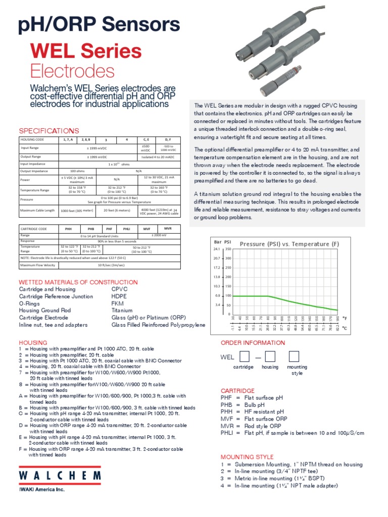 pH and ORP Sensor Specifications Guide | PDF | Electromagnetism ...