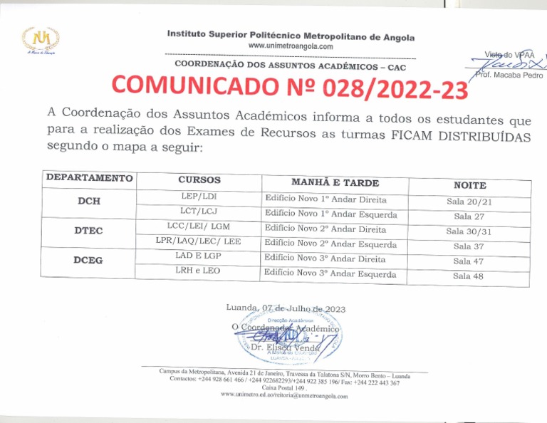 Comunicado #028 | PDF