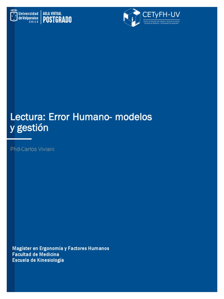 Modelos de Error Humano y Gestión | PDF | Ingeniería de confiabilidad ...