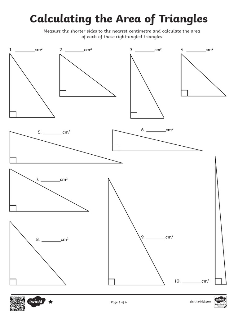t2 M 1627 Differentiated Calculating The Area of Triangles Activity Sheets - Ver - 9 | PDF ...