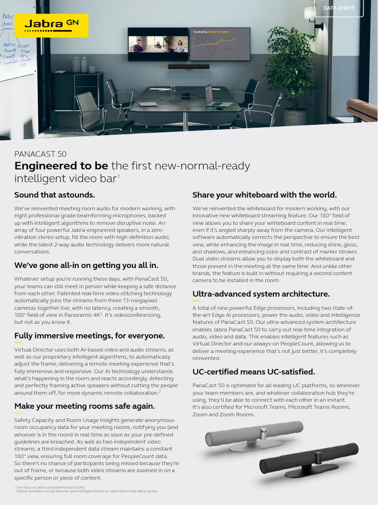 Jabra PanaCast 50 DataSheet | PDF | Artificial Intelligence ...