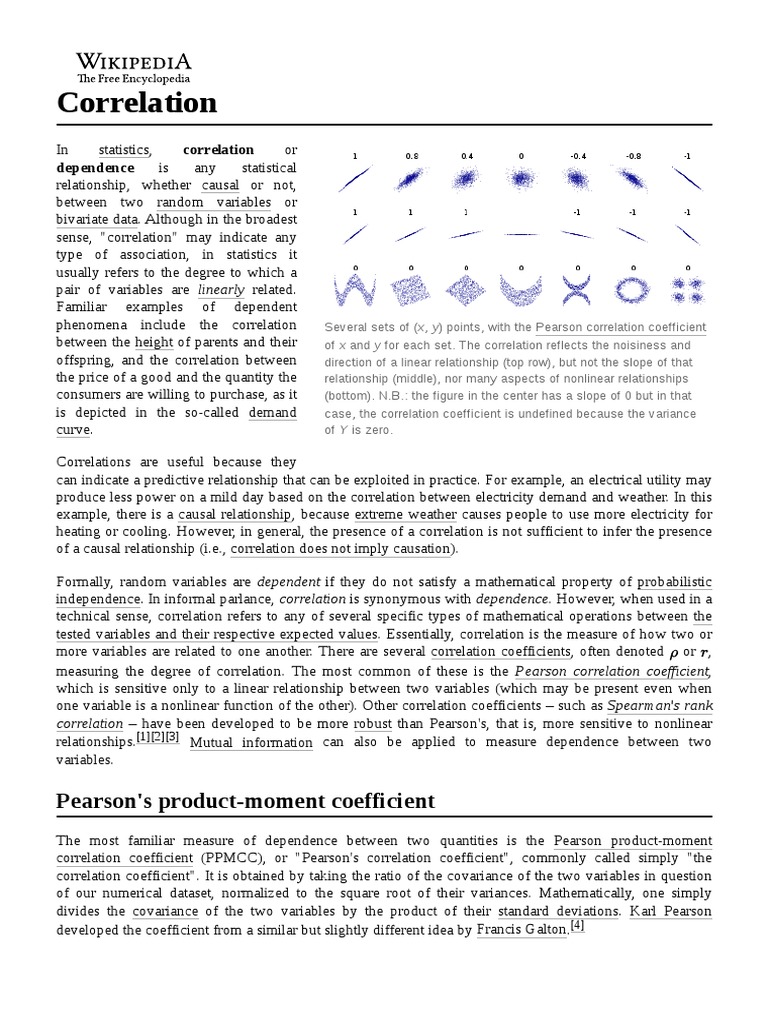 Correlation | PDF | Statistical Theory | Statistics