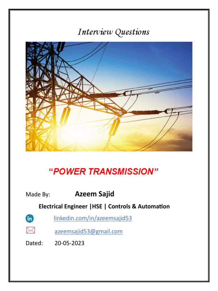 Power Transmission (Interview Questions) | PDF | Electric Power ...