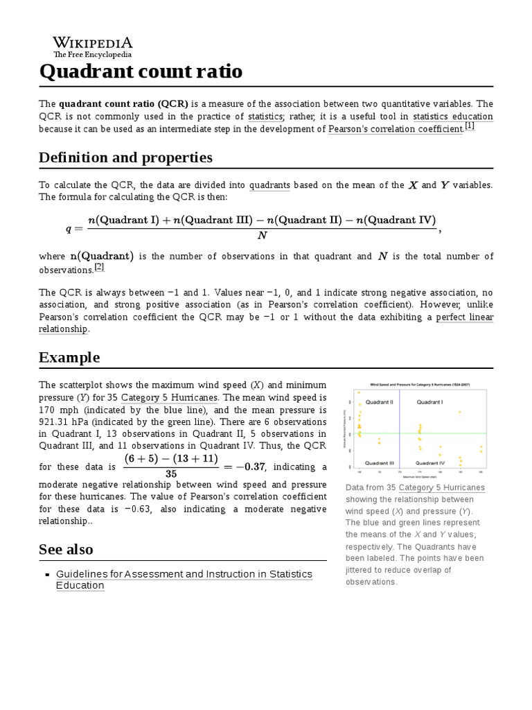 Quadrant Count Ratio | PDF | Statistical Analysis | Teaching Mathematics
