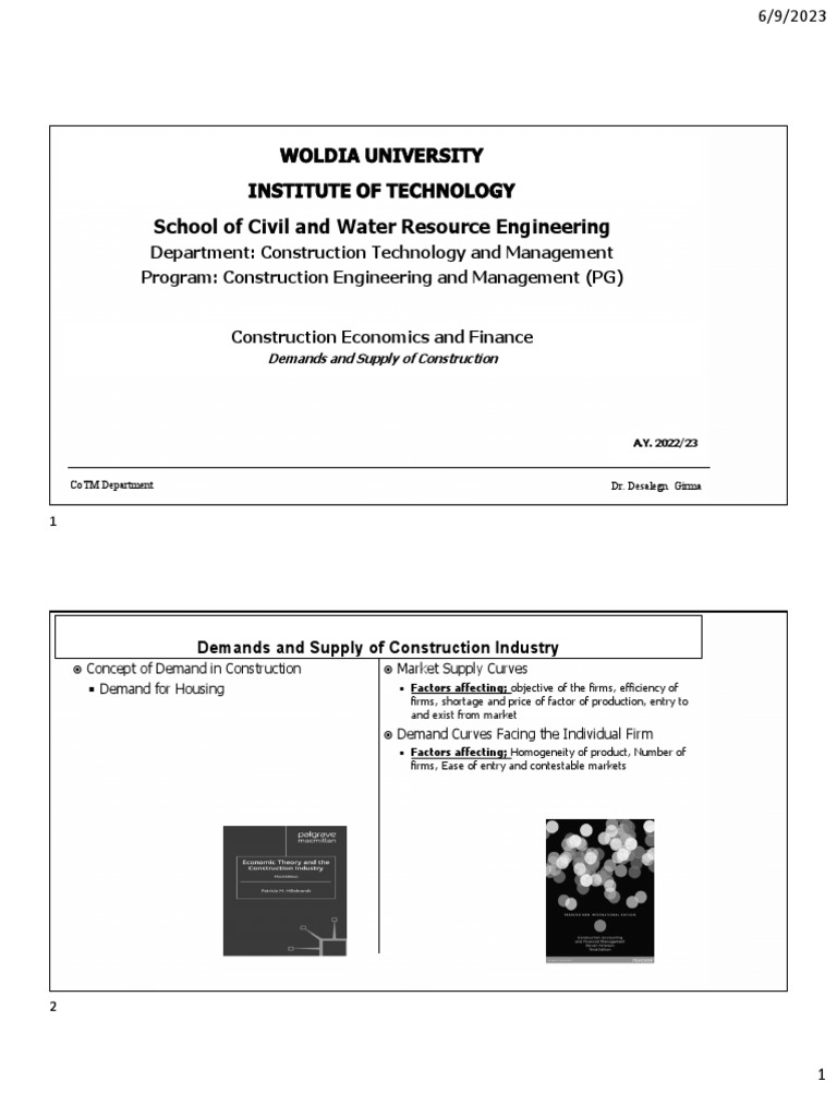 Construction Demand and Supply Analysis | PDF | Elasticity (Economics ...