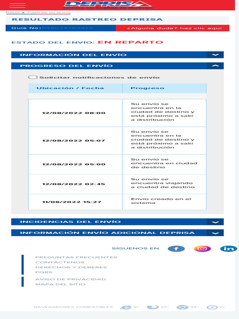 Deprisa - Siga Sus Envíos | PDF