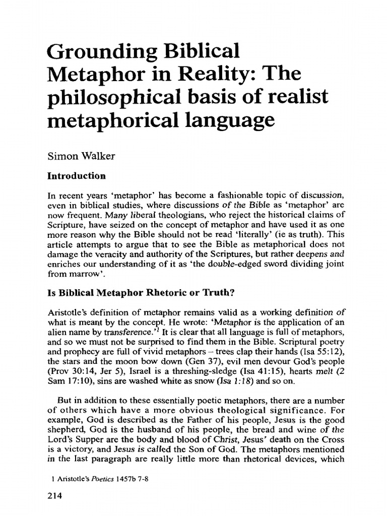 Metaphorical Language 112-03-214 | PDF | Metaphor | Truth