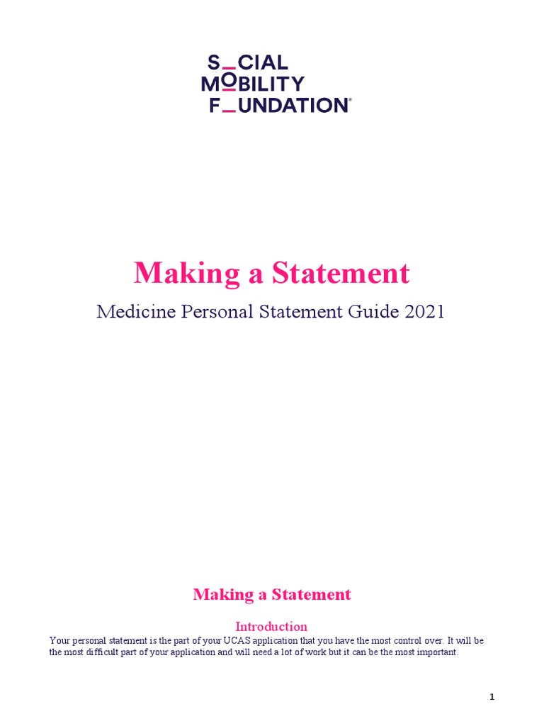 Medicine Personal Statement Guide 2021 | PDF | Career & Growth