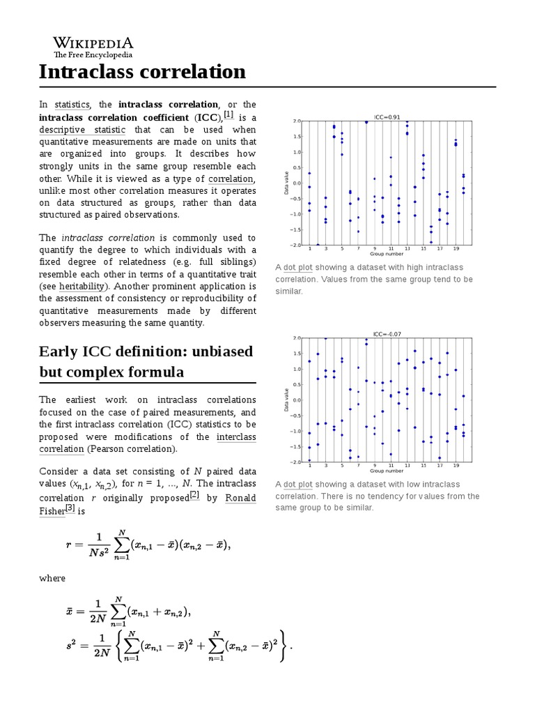 Intraclass Correlation | PDF | Probability Theory | Multivariate Statistics