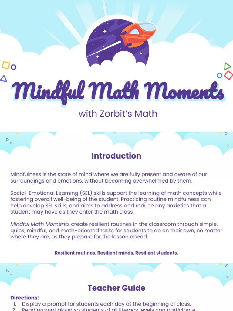 EN Mindful Math Moments ZORBIT Feb 2022 | PDF | Cognitive Science ...