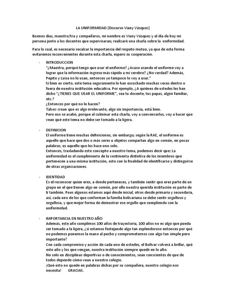 La Uniformidad | PDF