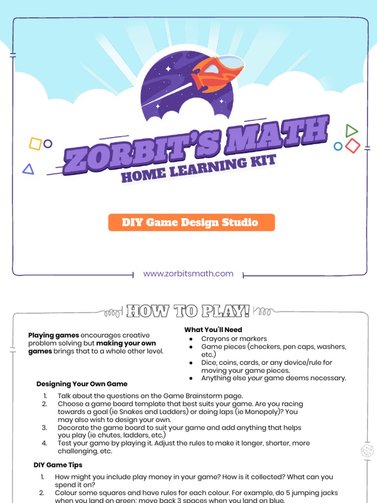 DIY Game Design Studio - (Zorbit) | PDF