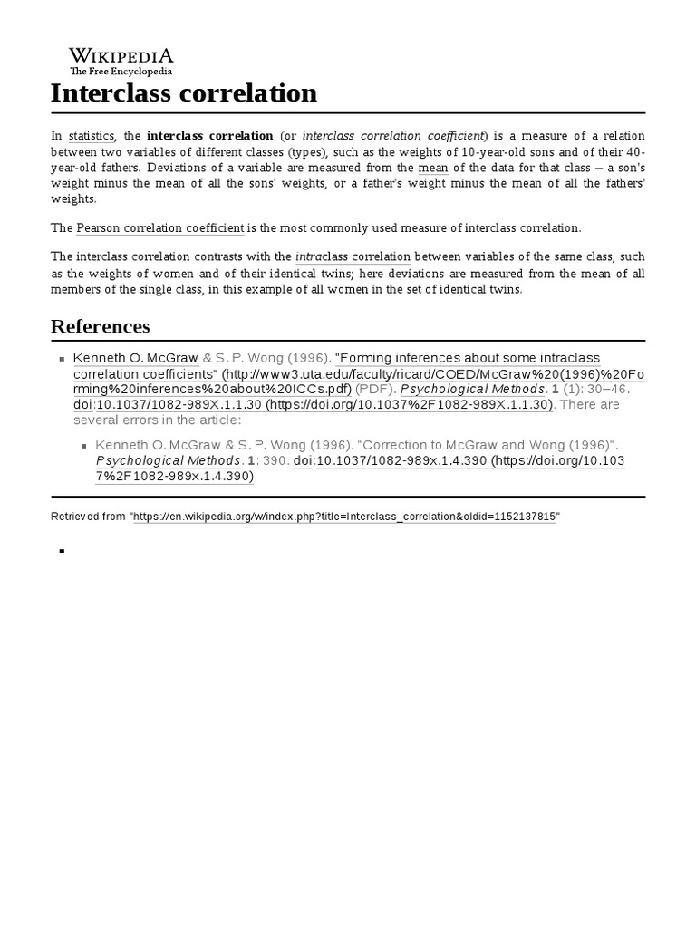 Interclass Correlation | PDF | Wellness | Science & Mathematics