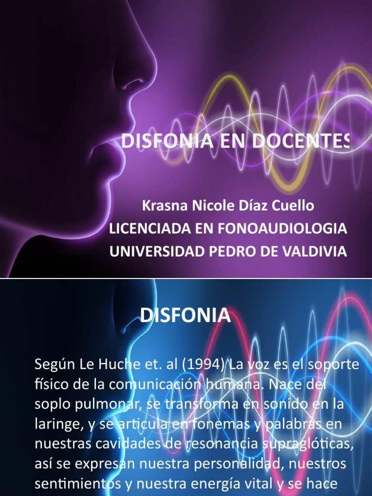 Presentacion de Disfonia en Docentes Pendiente | PDF