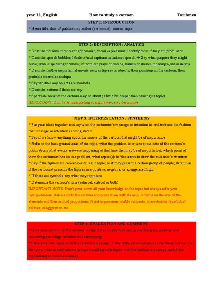 How To Study A Cartoon | PDF | Cartoon | Symbols