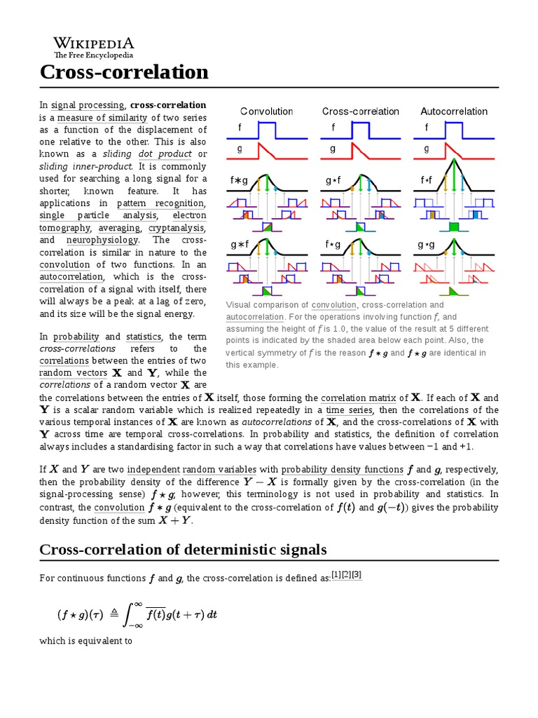 Cross Correlation | Download Free PDF | Mathematical Analysis | Applied Mathematics